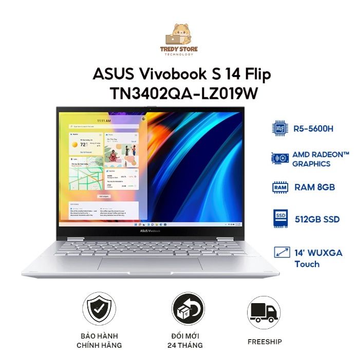 Laptop ASUS Vivobook S 14 Flip TN3402QA-LZ019W R5-5600H | 8GB | 512GB ...