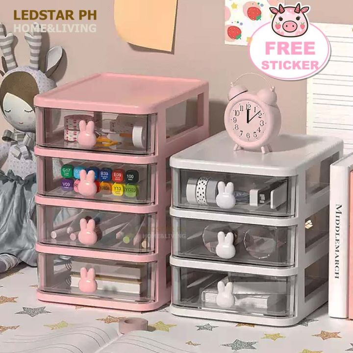 Storage Box Cute Shelf Desk Drawer Desk Small Box Cosmetics Stationery ...