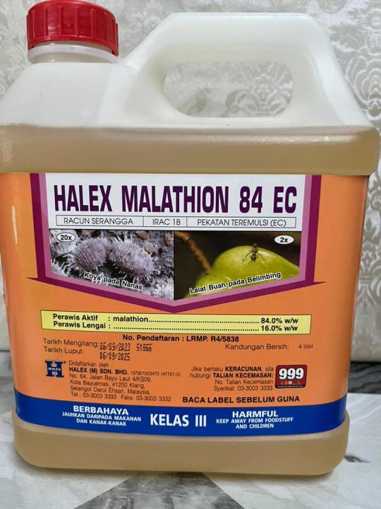 4L Halex Malathion 84 EC / Bena / Hama-hama / Kutu Daun / Racun Busuk ...