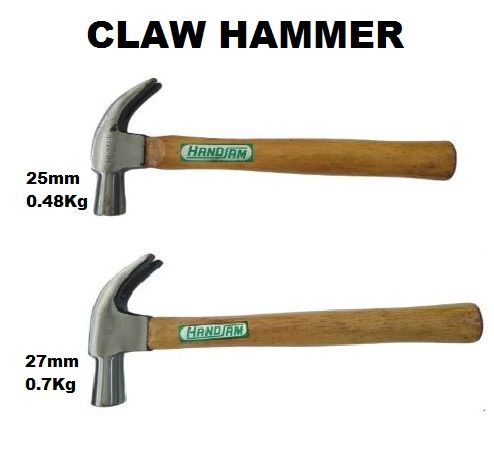 HANDSAM 25mm 27mm Wood Handle Claw Hammer Tukul Besi Pemegang Kayu | Lazada