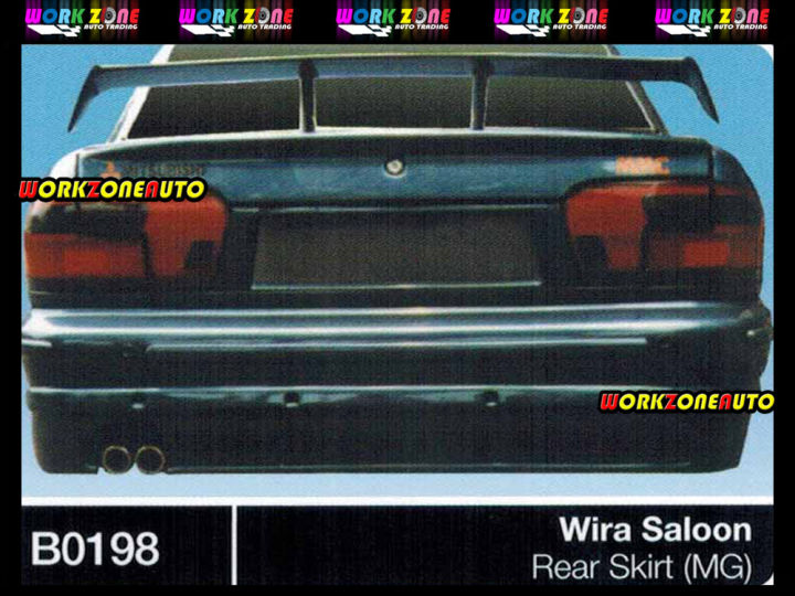 B0198 Proton Wira Saloon Fiber Rear Skirt (Mugen) Body kit Bodykit | Lazada
