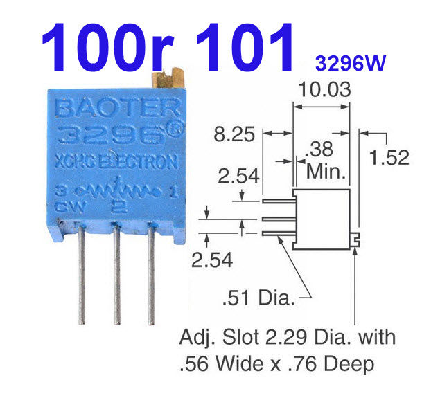 (2ชิ้น)VR เกือกม้า 100 ohm (101) 3296W Trimpot Variable Resistor ...