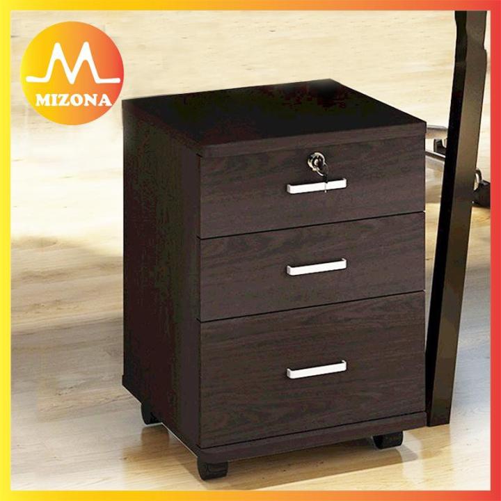 MIZONA 3 Tier Office File Cabinet Lock Drawer File Storage Locker | Lazada