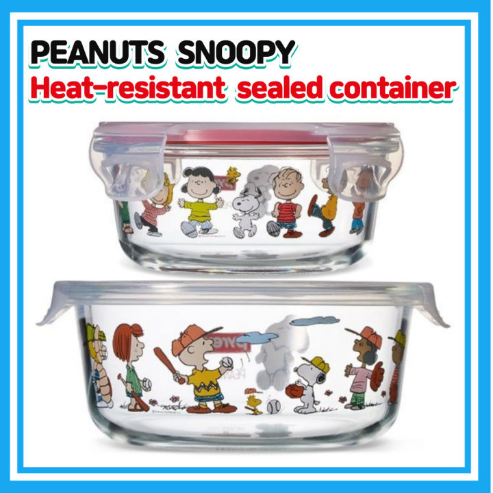 PEANUTS SNOOPY Heat-resistant sealed round container 3p Set/Snoopy ...