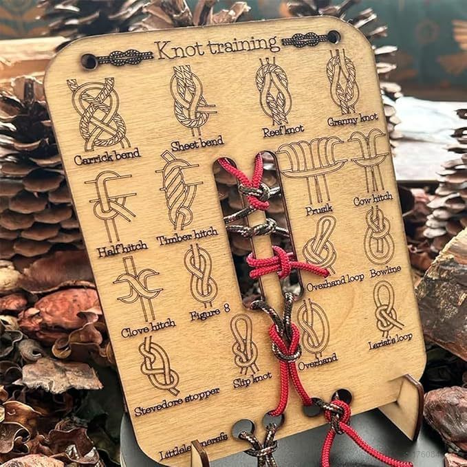 tre Learn Knot Training Board Scouts Knot Tying Board Learning Outdoor ...