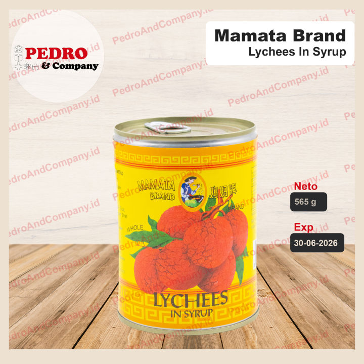 Mamata Lychees in syrup 565 gram - lychee kaleng buah leci sirup manis ...