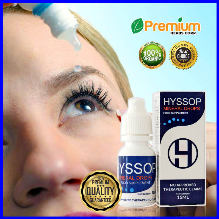 PHC03-A BOTTLE HYSSOP MINERAL EYE DROPS 15ml each dropper For Clear ...