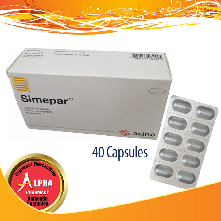 Simepar (Silymarine & Vitamins) 40 Capsules | Lazada