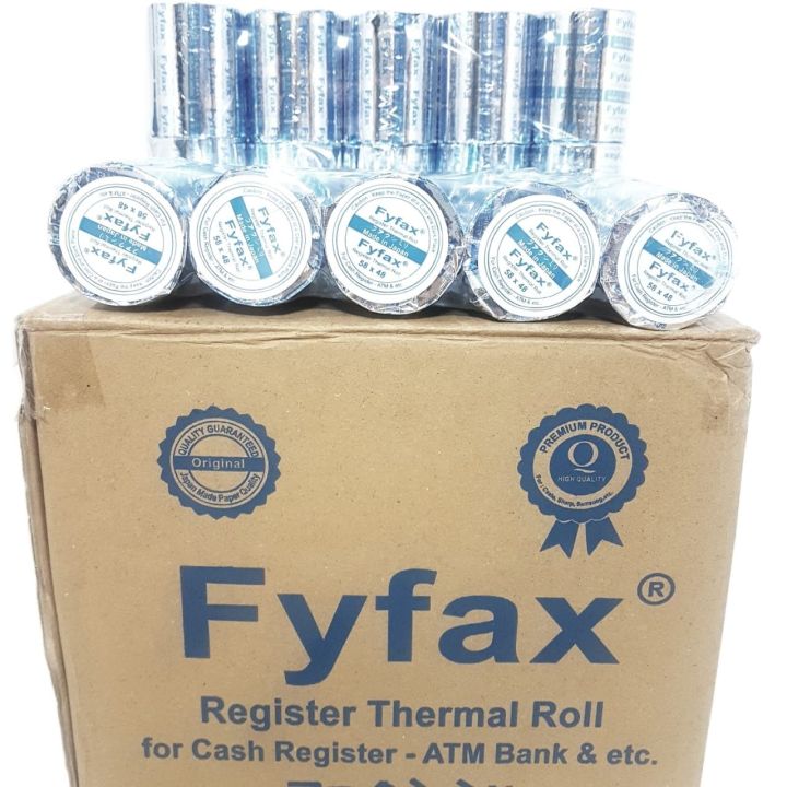 HARGA ( 1 Dus / 100 Roll ) PAPER THERMAL / KERTAS KASIR FYFAX UKURAN ...