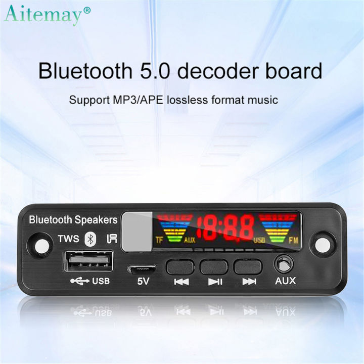 Aitemay Bluetooth 5.0 Audio Decoding Module Color Screen 5V MP3 WMA WAV ...