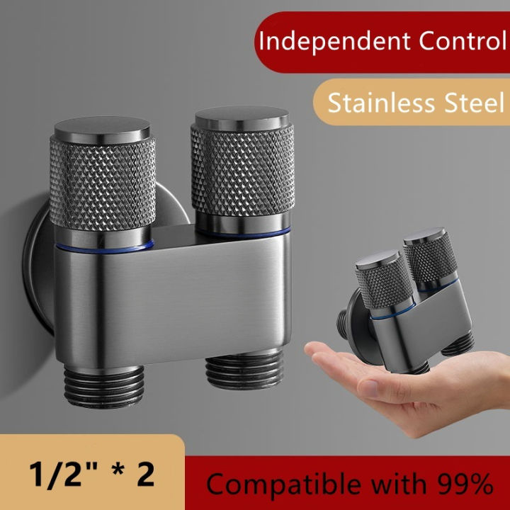 Stainless Steel Double Angle Valve 2 Way Angle Valve 1/2 x 1/2 Multi ...