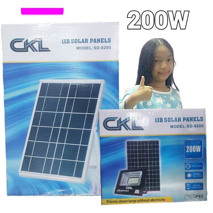 cholly.shop CKL-8200-200W / 8120-120W LED SOLAR PANELS สปอตไลท์ โซล่าเซลล์ แสงสีขาว | Lazada.co.th