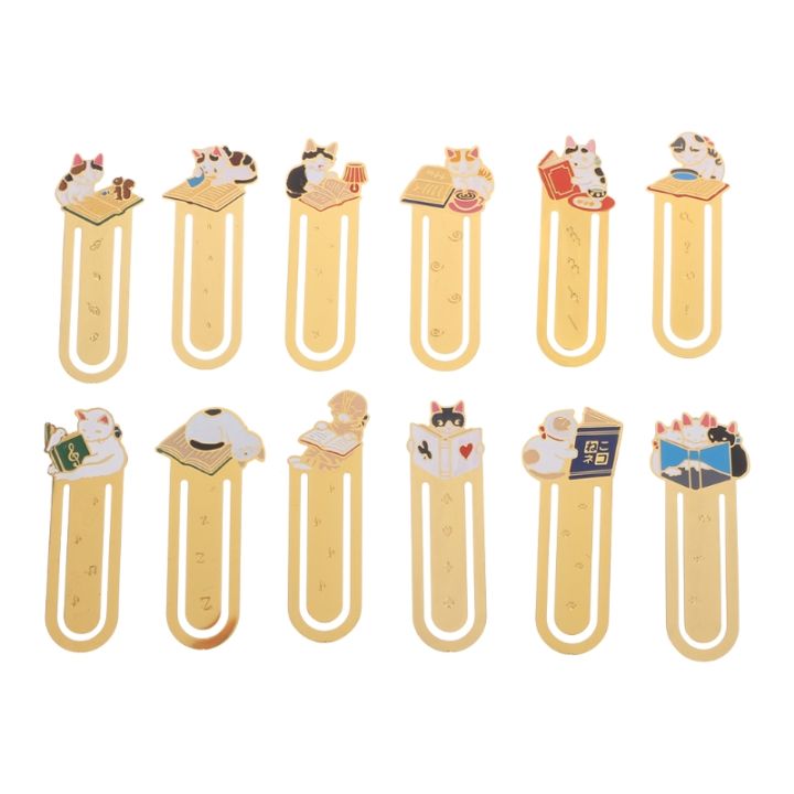 Creative Kawaii Cartoon Cat Metal Bookmark School Office Supplies ...