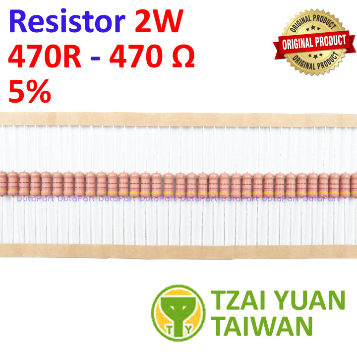 20 PCS Resistor 470R Ohm 2 Watt 5% ORIGINAL TAIWAN 2W 470 R HIGH ...