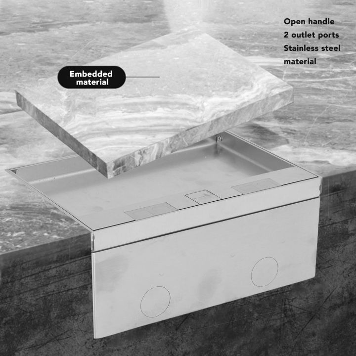 Recessed Flat Socket Kit Recessed Floor Outlet Box Stainless Steel ...