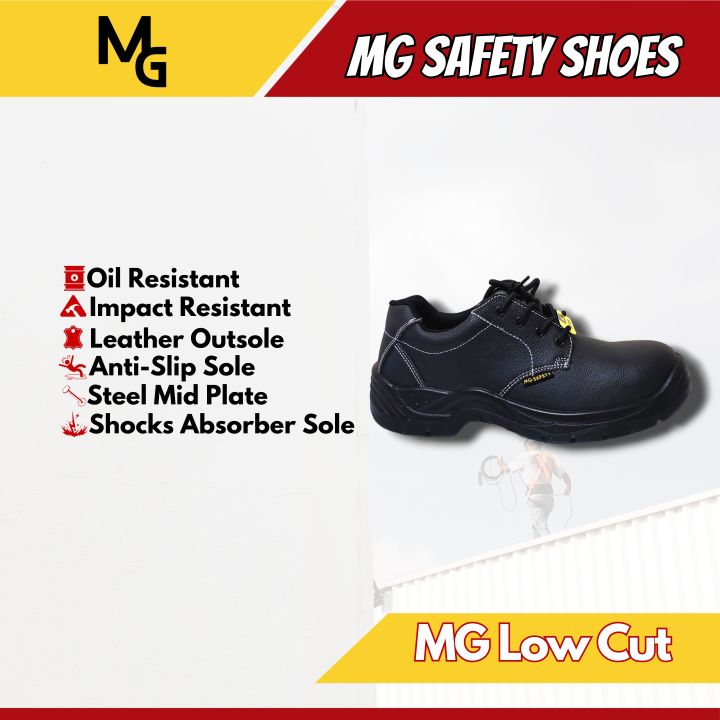 MG Safety Shoes Low Cut Safety working Shoes BS-08 Full Leather Grain Saety Shoes with Steel Toe ...
