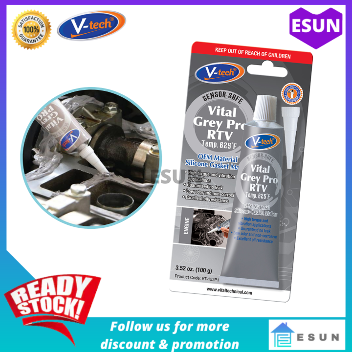 V-TECH Vital Grey Pro RTV Silicone Gasket Maker Non-Corrosive ...