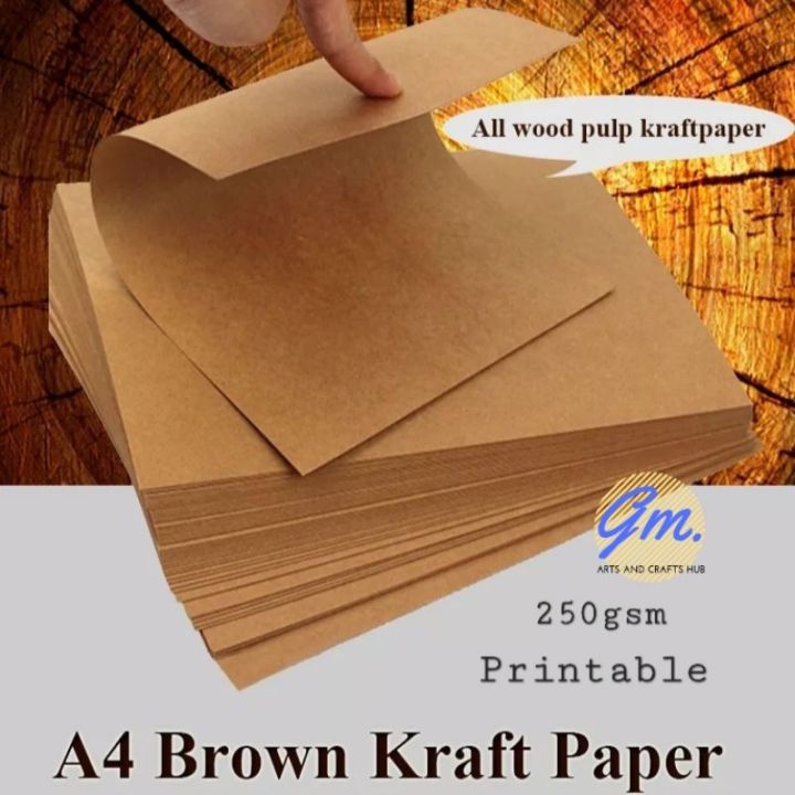 KRAFT PAPER 250gsm 150gsm A4 25/50/100sheets Printable Cardstock Brown ...