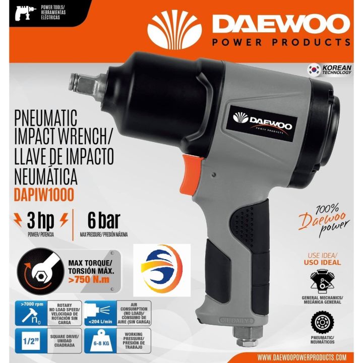 DAEWOO 1/2" AIR IMPACT WRENCH - DAPIW1000 (750N.m) | Lazada