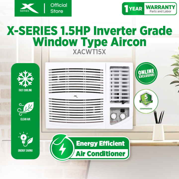 X-SERIES 1.5HP Window Type Aircon Inverter Grade Side Discharge High ...