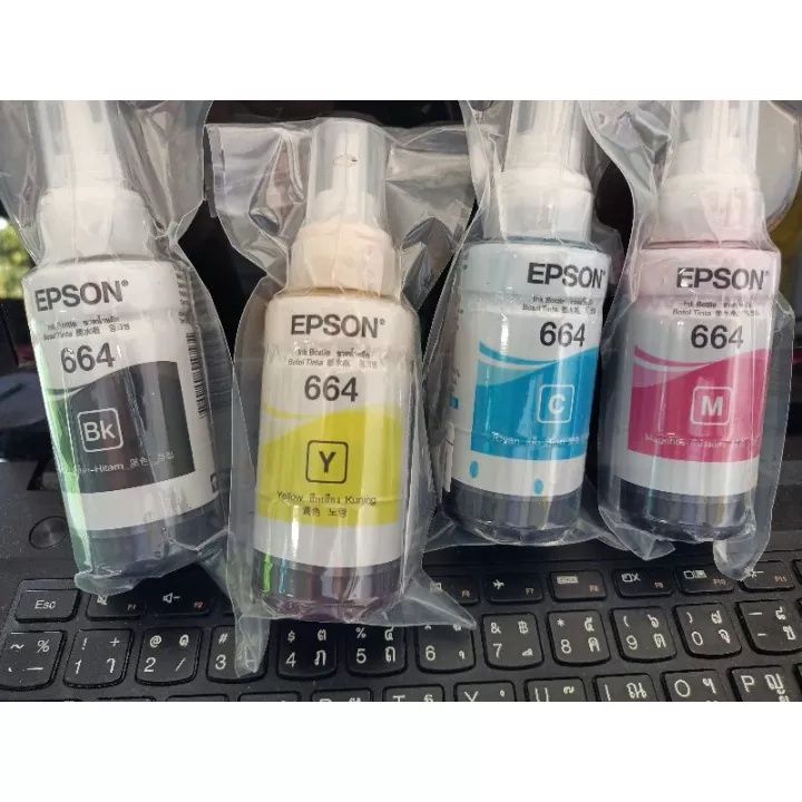 Epson Original 664 Ink Color and Black Bundle (Cyan, Magenta, Yellow, and Black) Complete Set of ...