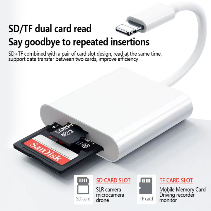 เครื่องอ่านการ์ด OTG sd card reader iPhone Type-c -micro มัลติฟังก์ชั่น ...