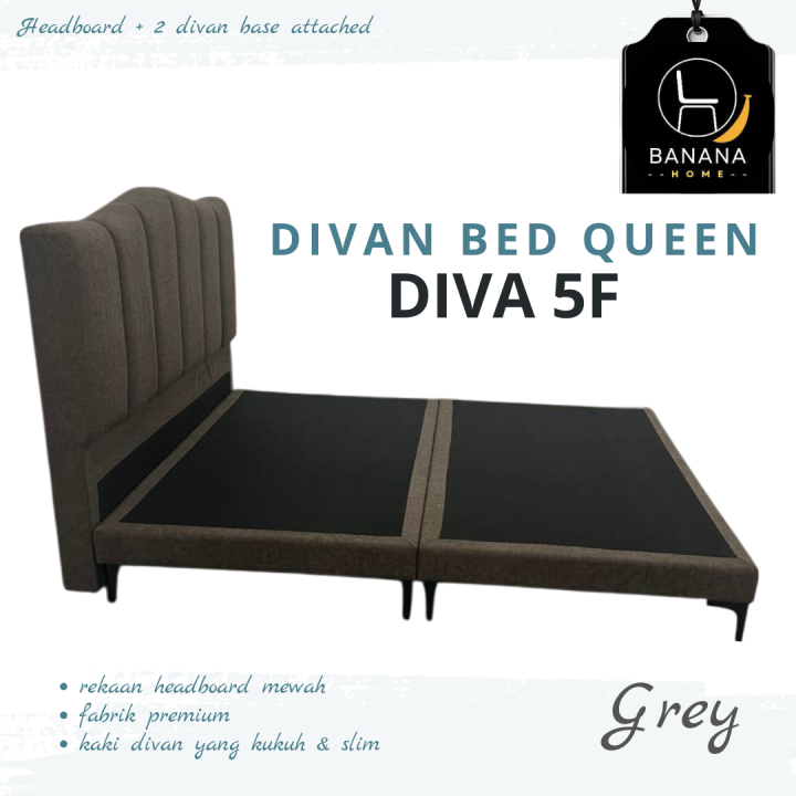 KATIL QUEEN DIVAN FABRIK KELABU! Bed Frame Elegant & Kukuh | Ruang ...