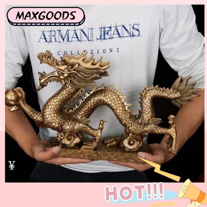 MAXG Good Luck Chinese Year Dragon Statue Craft Attract Wealth Feng ...