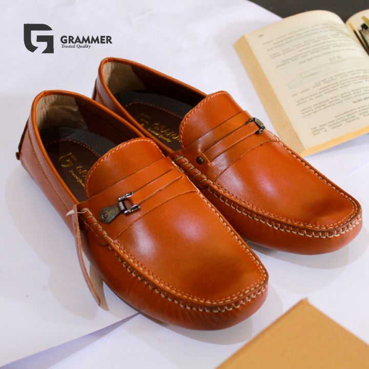 Sepatu Loafers Pria Kulit Asli Sol Tanam Sepatu Kasual Moccasin Kulit ...