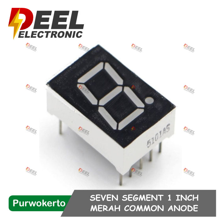 SEVEN SEGMENT 1 INCH RED COMMON ANODE MERAH 7 SEGMENT 1 DIGIT MERAH ...