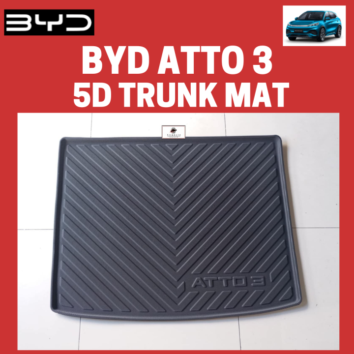 BYD ATTO 3 2024-2025 5D TRUNK TRAY CARGO MAT Extended Deep Dish Matting ...