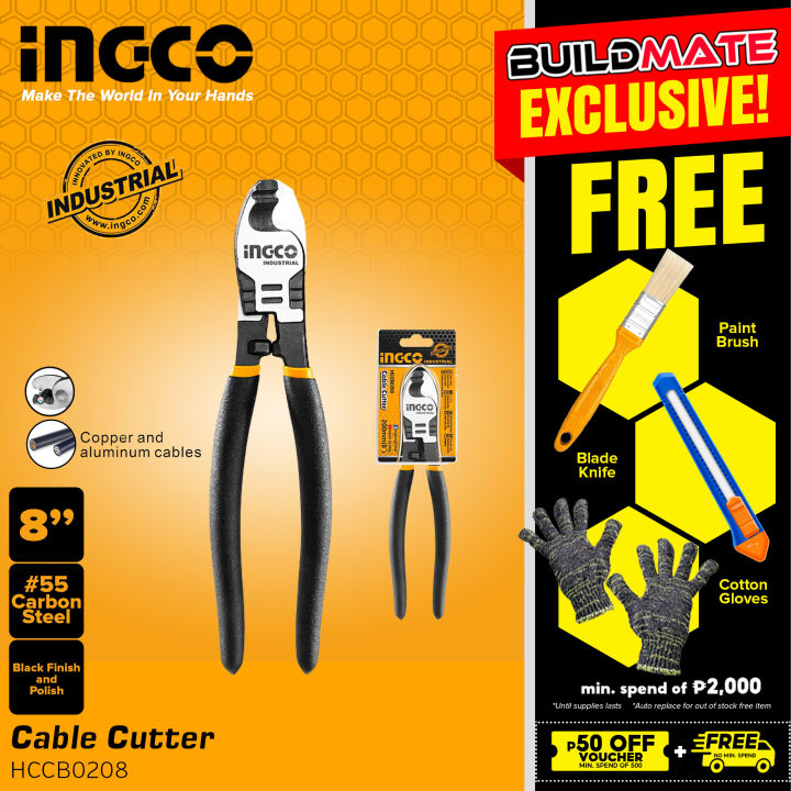 BUILDMATE Ingco Cable Cutter 8" Inch 200mm Cable Wire Cutters Cable ...