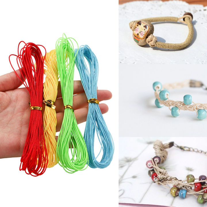 10m/lot Waxed Thread Wax Cotton Cord String Strap Bead String Woven ...