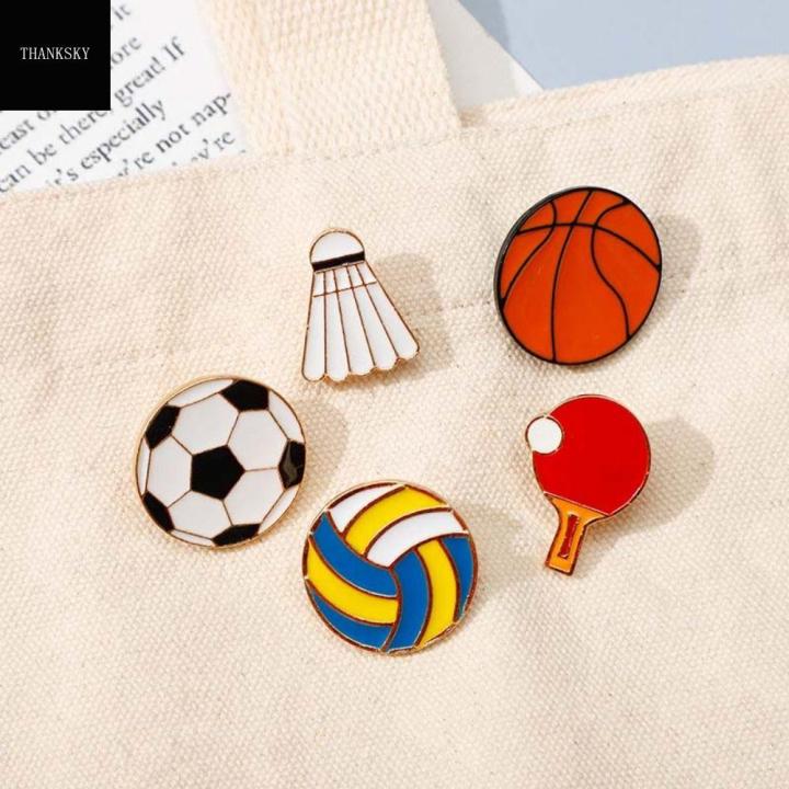 THANKSKY Volleyball Sports Ball Enamel Pin Soccer Basketball Metal ...