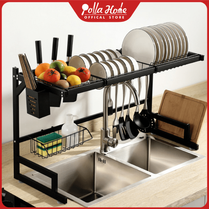 Rak Pengering Piring Tingkat Minimalis Set Rak Dapur Pengering Piring ...