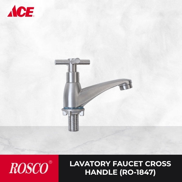 ROSCO Lavatory Faucet – Cross Handle Stainless Steel (RO-1847) | Lazada PH