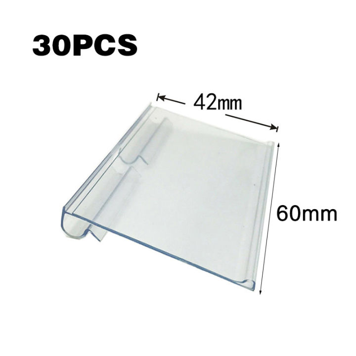 30PCS Shelf Retail Price Tag Holder Clear PVC Price Tag Display Holder ...