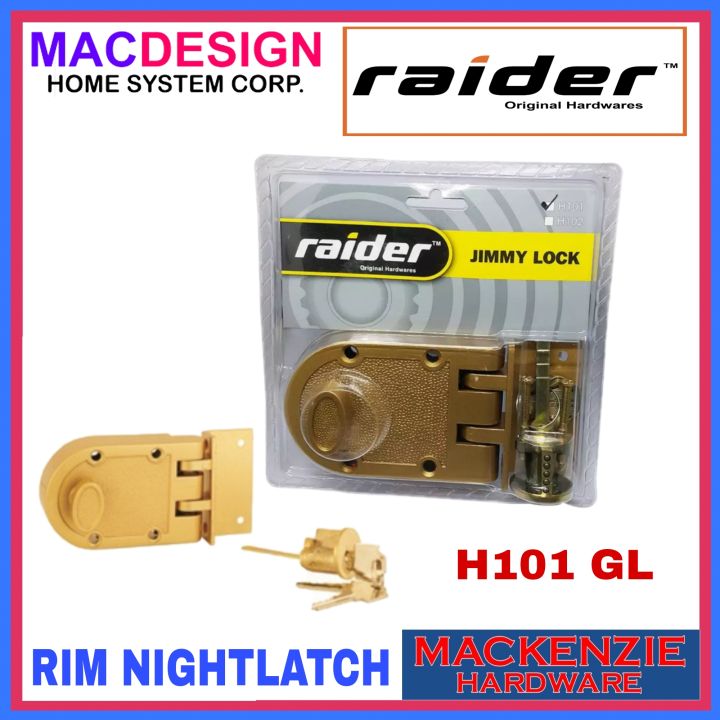 RAIDER DEADLOCK JIMMY LOCK H101 JIMMY PROOF LOCK RIM NIGHTLATCH ...
