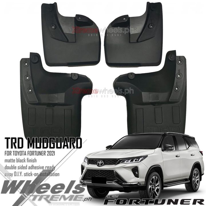 Toyota Fortuner 2016 to 2025 Thick TRD Black Front and Rear Mudguard / Mud guard / Mud flaps ...