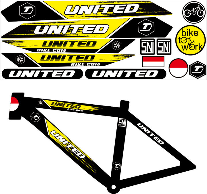 STRIPING STIKER UNITED VARIASI STIKER UNIVERSAL SEPEDA BIKE LIS UNITED ...
