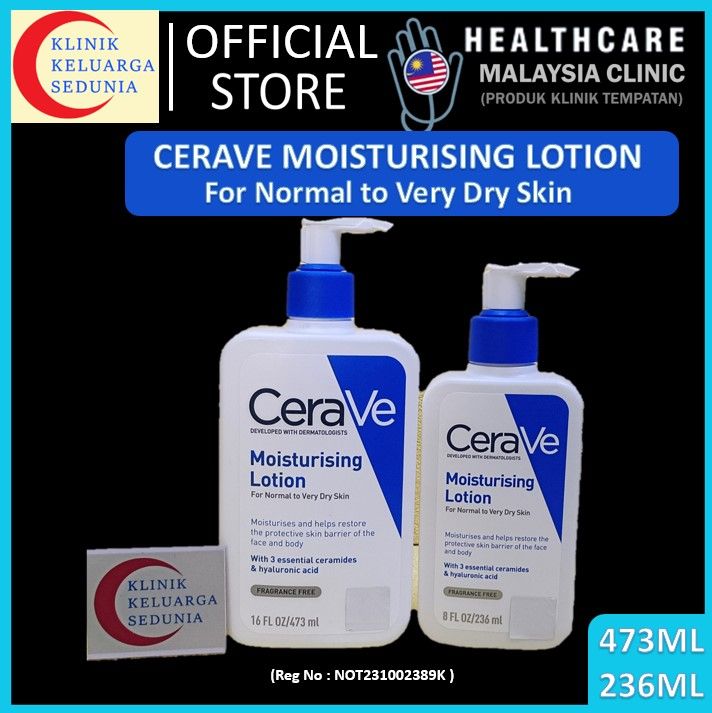 (Malaysia MOH Approved) Cerave Moisturizing Moisturising Lotion 236ml 473ml 适乐肤保乳液湿系列 moist ...