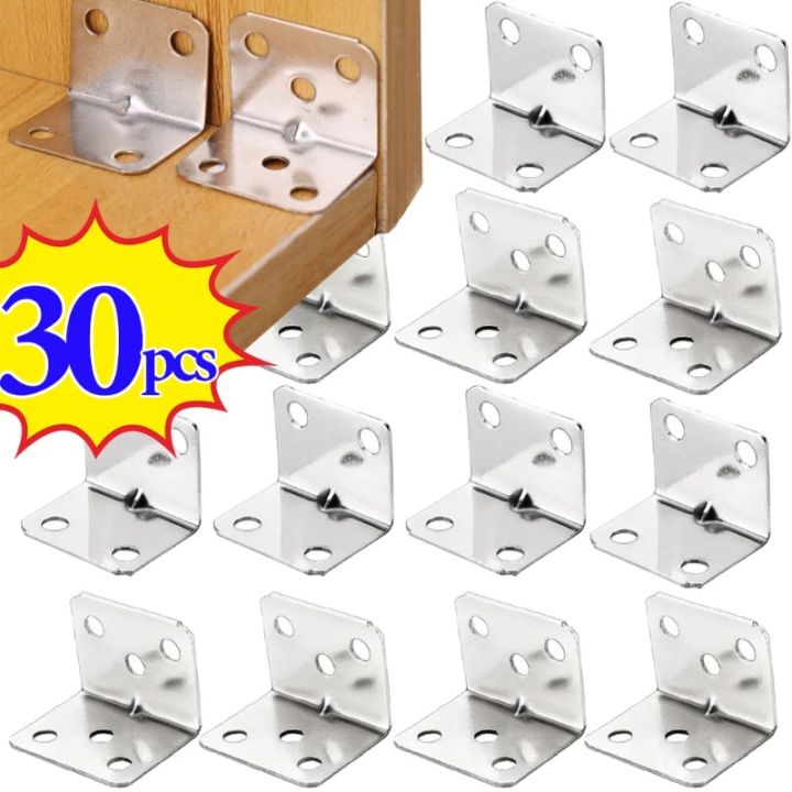 30Pcs Universal Furniture Corner Connectors Stainless Steel Corner ...