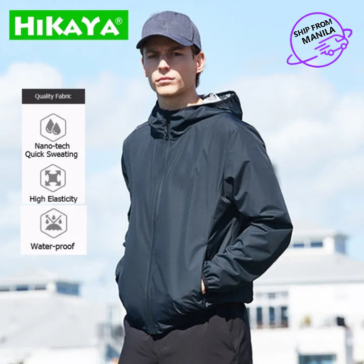 HIKAYA sauna suit for men, sauna jacket with hood, men sauna suit long ...