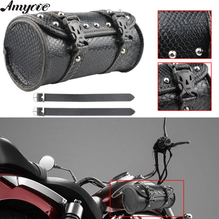 Motorcycle Front Fork Tool Bag, Barrel Shape Handlebar Bag, Front, Rear ...