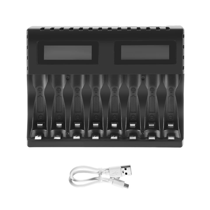Battery Charger LCD Display Smart Intelligent 8-Slot Chargers for AA ...