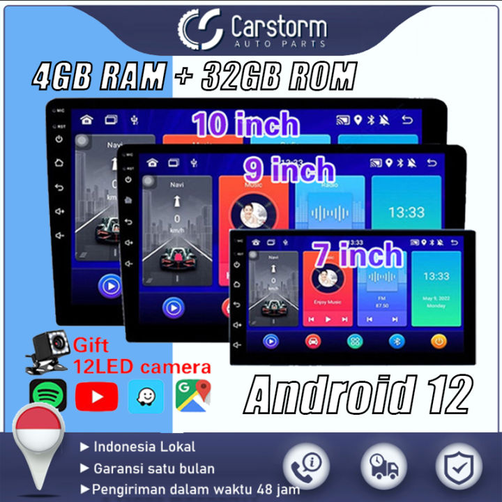 Carstorm Double Din Android 12 4GB+64GB Head Unit 7/9/10 inch Untuk ...