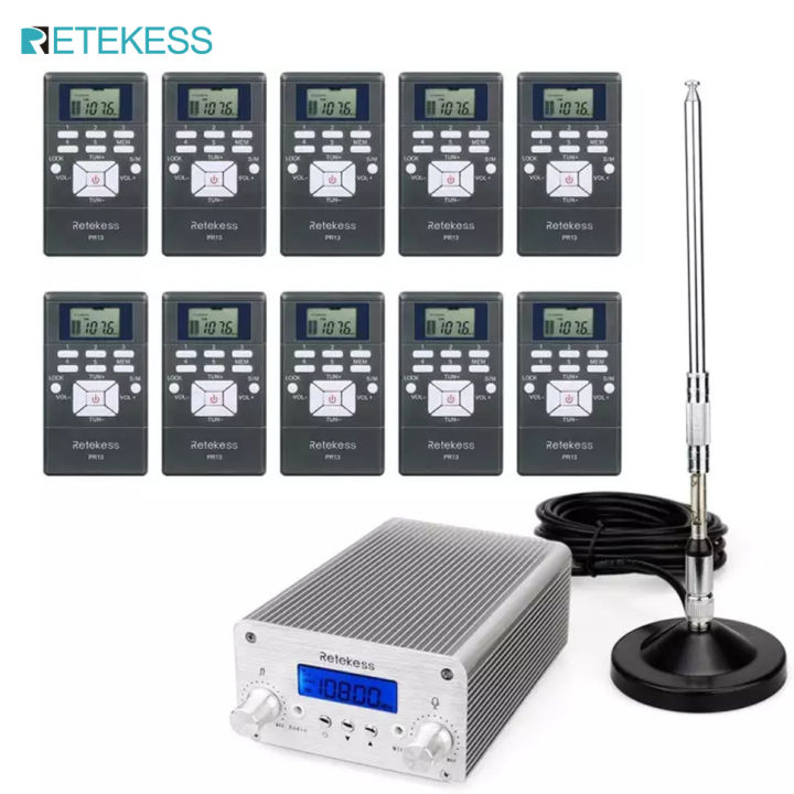 Retekess TR502 15W FM Transmitter Long Range Wireless Listening Center ...