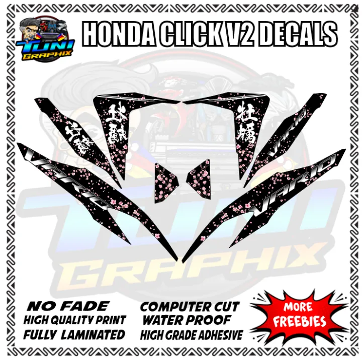 Honda Click 125i V2 Sakura Black Series Decals | Lazada PH