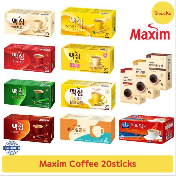 COD Maxim Instant Coffee 20 sticks KOREA - Mocha Gold - White Gold ...