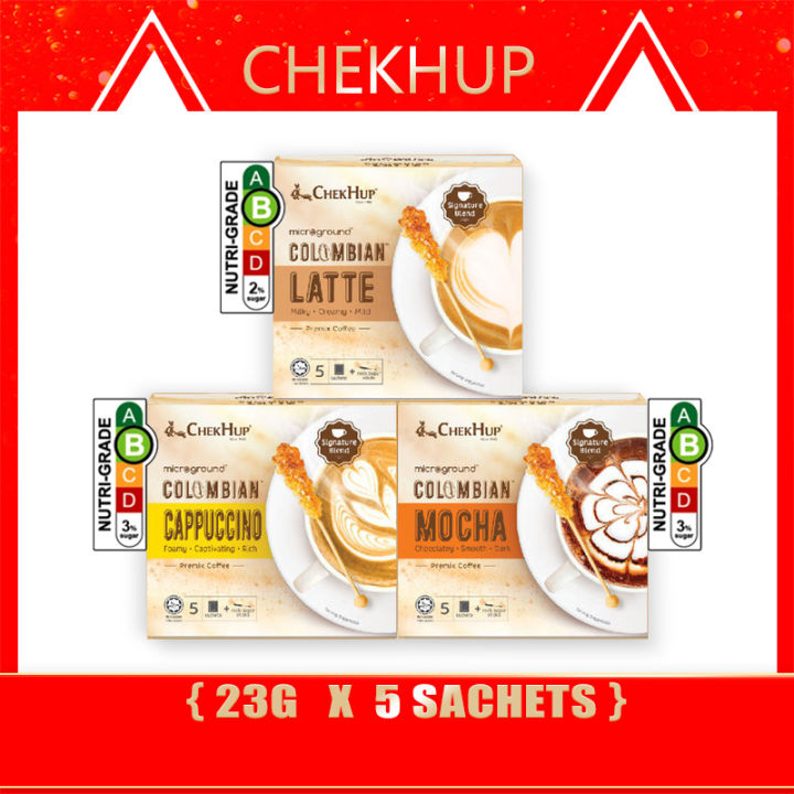 Chek Hup Microground Coffee (23g x 5s)/Box Three Flavors Cappuccino ...